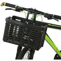Woosien - Klappbarer Fahrradkorb, abnehmbarer Kunststoff-Fahrradlenker-Frontkorb, Fahrrad-Heckträger, Hängekorb