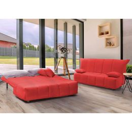 Dmora - Schlafsofa Dabam, 3-Sitzer-Sofa, 100% Made in Italy, Wohnzimmersofa mit Trolley-Öffnung, aus gepolstertem Stoff, inklusive Kissen, Cm