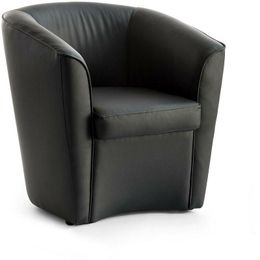 Lounge-Sessel Dabbiat, Lounge-Sessel, 100% Made in Italy, Relaxsessel aus Kunstleder, Cm 70x60h74, Schwarz - Dmora