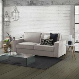 Schlafsofa Daabbo, Großes 2-Sitzer-Sofa, 100% Made in Italy, Wohnzimmersofa mit drehbarer Öffnung, aus gepolstertem Stoff, mit Standard-Armlehnen, Cm