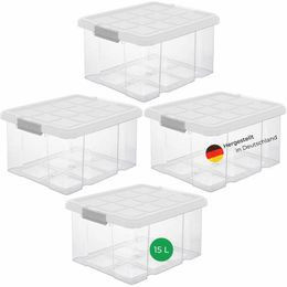 Novaliv - 4x Aufbewahrungsbox 4x Aufbewahrungsbox, 4x Deckel - Transparent