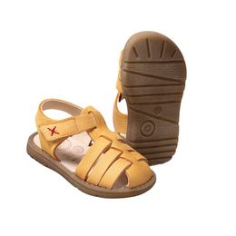 Pololo Kinderschuhe Fiesta, Unisex Kinder Sandale Allergikerfreundliche Kinderschuhe, gelb, 20 EU, Gelb