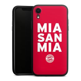 DeinDesign iPhone Xr Handy Premium Silikon H&uuml;lle Handyh&uuml;lle schwarz Case Fcb Mia San Mia Fc Bayern M&uuml;nchen Silikon Premium Case