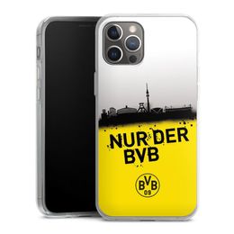 DeinDesign iPhone 12 Pro Max Handy Silikon H&uuml;lle Case transparent Handyh&uuml;lle Borussia Dortmund Statement Bvb Silikon Case