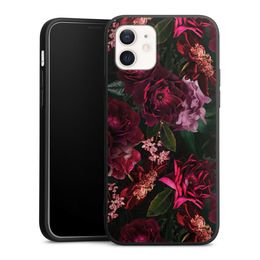 DeinDesign iPhone 12 Handy Premium Silikon H&uuml;lle Handyh&uuml;lle schwarz Case Blossom Flowers Rose Silikon Premium Case