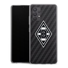 DeinDesign Galaxy A32 4G Handy Silikon H&uuml;lle Case transparent Handyh&uuml;lle Borussia M&ouml;nchengladbach Carbon Gladbach Silikon Case