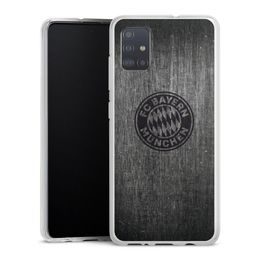 DeinDesign Galaxy A51 Handy Silikon H&uuml;lle Case transparent Handyh&uuml;lle Fcb Metallic Look Fc Bayern M&uuml;nchen Silikon Case