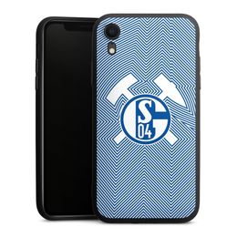 DeinDesign iPhone Xr Handy Premium Silikon H&uuml;lle Handyh&uuml;lle schwarz Case Bundesliga Stripes Fc Schalke 04 Silikon Premium Case