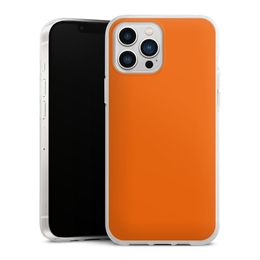 DeinDesign iPhone 13 Pro Max Handy Silikon H&uuml;lle Case transparent Handyh&uuml;lle Orange Unicoloured Colour Silikon Case