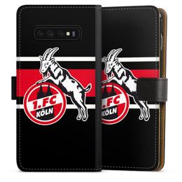 DeinDesign Galaxy S10 Plus Handy Klapph&uuml;lle Handyh&uuml;lle aus Kunst Leder schwarz Flip Case Official Licensed Product 1. Fc K&ouml;ln Logo Sideflip mit Lasche