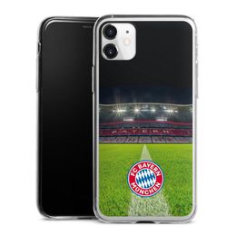DeinDesign iPhone 11 Handy Slim Case Silikon Handyh&uuml;lle transparent H&uuml;lle extra d&uuml;nn Fc Bayern M&uuml;nchen Stadium Fcb Silikon Slim Case
