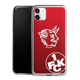 DeinDesign iPhone 11 Handy Slim Case Silikon Handyh&uuml;lle transparent H&uuml;lle extra d&uuml;nn 1. Fc Kaiserslautern Devil Official Licensed Product Silikon Slim Case