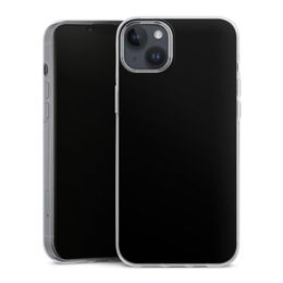 DeinDesign iPhone 14 Plus Handy Silikon H&uuml;lle Case transparent Handyh&uuml;lle Colour Black Unicoloured Silikon Case