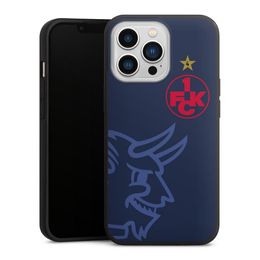 DeinDesign iPhone 13 Pro Handy Premium Silikon H&uuml;lle Handyh&uuml;lle schwarz Case Logo 1. Fc Kaiserslautern 1. Fck Silikon Premium Case