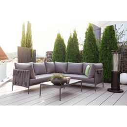 bellasole bella sole Garten-Essgruppe, (4-tlg), Ecklounge mit Gartentisch, grau