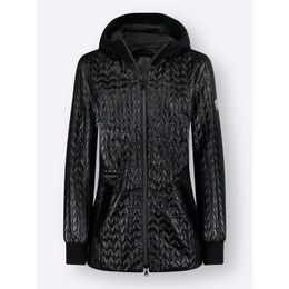 WITT Damen Steppjacke mit Details aus Samt, schwarz, Gr&ouml;&szlig;e 54