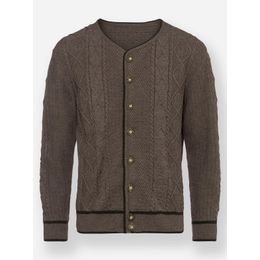 Marco Donati Herren Strickjacke, dunkeltaupe-meliert, Gr&ouml;&szlig;e 60/62