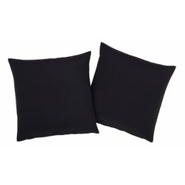 Bruno Banani Dekokissen Lagan, 2-er Set, einfarbig, Kissenhüllen ohne Füllung, 2 Stück 40 x 40 cm, schwarz