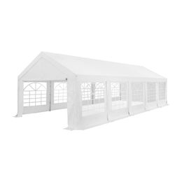 Juskys Partyzelt Gala 4 x 10 m - UV-Schutz Plane, Seitenwände - Pavillon Party Zelt Festzelt Weiß