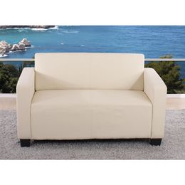 MCW Modular 2er Sofa Couch Moncalieri Loungesofa Kunstleder 136cm ~ creme
