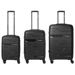e-Trado Reisekoffer Kofferset 3 tlg aus PP mit 4 Rollen