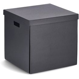 zeller Present Aufbewahrungsbox (1 St), beschriftbar, recycelter Karton, schwarz