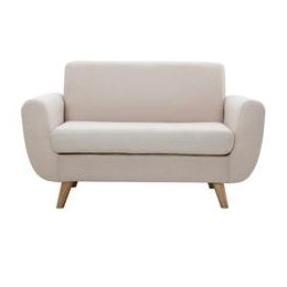 Miliboo Skandinavisches 2-Sitzer-Sofa in Beige aus massivem Hevea PURE