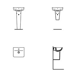 Ideal Standard Handwaschbecken Connect Air Cube 1 Hahnloch, mit Überlauf 400x350x150mm Weiß E030701
