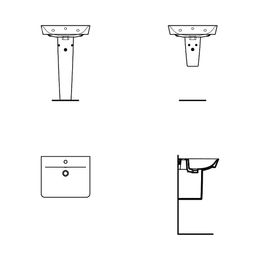 Ideal Standard Waschtisch Connect Air Cube, 1 Hahnloch, mit Überlauf 550x460x160mm, Weiß E029901