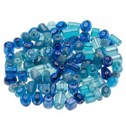 buttinette Glasperlenmix, blau, 8–22 mm, 100 g