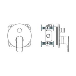Ideal Standard Badearmatur Unterputz Connect Air, Bausatz 2, Rosette d:163mm, Chrom A7035AA