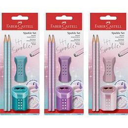 Faber-Castell Grip Sparkle Bleistift-Set B rosé, lila oder ocean 1 Set