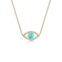 Elli Collierkettchen Evil Eye Howlith Kristalle 925 Silber, goldfarben