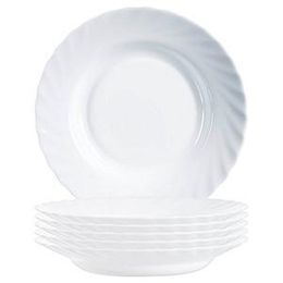 6 Arcoroc Suppenteller Trianon White weiß 22,5 cm