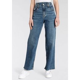 Herrlicher Gerade Jeans Baggy Straight Recycled Denim mit High-Waist-Bund, blau