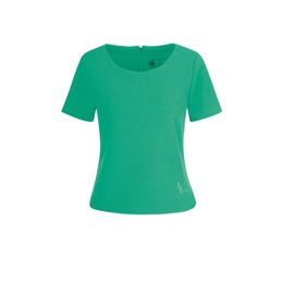 TRIGEMA Sweatshirt »Shirt mit kurzen Ärmeln mit Kristallsteinen« green L L Strukturierte Sweat-Qualität