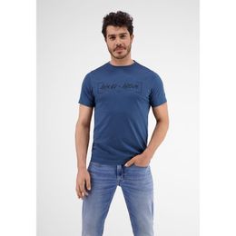 Lerros T-Shirt &raquo;T-Shirt *Ahead & Above*&laquo; TRAVEL BLUE XXL XXL Gerippter Rundhalsausschnitt