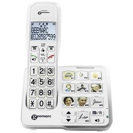 geemarc AMPLIDECT 295-2 Schnurloses Seniorentelefon Anrufbeantworter Beleuchtetes Display Weiß