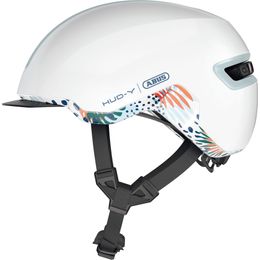 Fahrradhelm Abus "HUD-Y" Helme Gr. S Kopfumfang: 51 cm - 55 cm, weiß (weiß, bunt) Fahrradhelme für Erwachsene