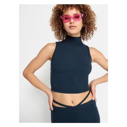 LSCN BY LASCANA Crop-Top blau Gr. 32/34 für Damen. Figurbetont