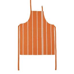stuco Kochschürze Streifen, (1-tlg), mit Tasche und jacquardartiger Streifenwebung, orange|weiß