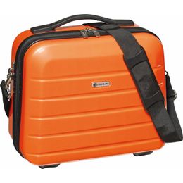 Check.In® Beautycase London 2.0, Kosmetiktasche, zum Aufstecken, Reisetasche, mit Schulterriemen, orange