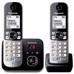 Panasonic KX-TG6822GB Schnurloses Telefon-Set mit Anrufbeantworter schwarz-silber