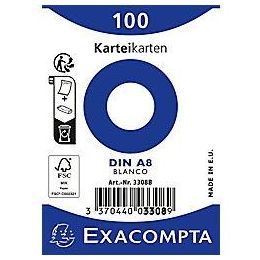 Mendler Exacompta Karteikarten 3208B DIN A8 Weiß 5,2 x 7,4 x 2,3 cm 48 Stück