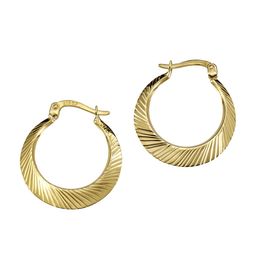 Paar Creolen Vivance "333 Gold diamantiert 20mm" Ohrringe Gr. ONE-SIZE, Gold, gelb Damen Creolen