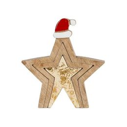 MyFlair 3D-Dekoration "Stern mit Weihnachtsmütze",