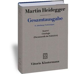 Klostermann Ontologie. Hermeneutik der Faktizität - Martin Heidegger, Leinen