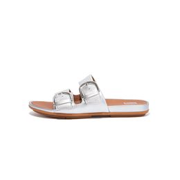 fitflop Leder-Pantoletten in Silber - 39