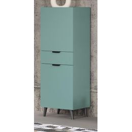 TRENDTEAM Midischrank Melton (Kommode in Dust Blue, 2-türig, 49 x 140 cm) trendiges Design-Möbel, blau