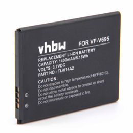 vhbw passend für Vodafone VF-785, VF-575, VF-695 Mobilfunk (1400 mAh, 3,7 Smartphone-Akku Li-Ion 1400 mAh, schwarz